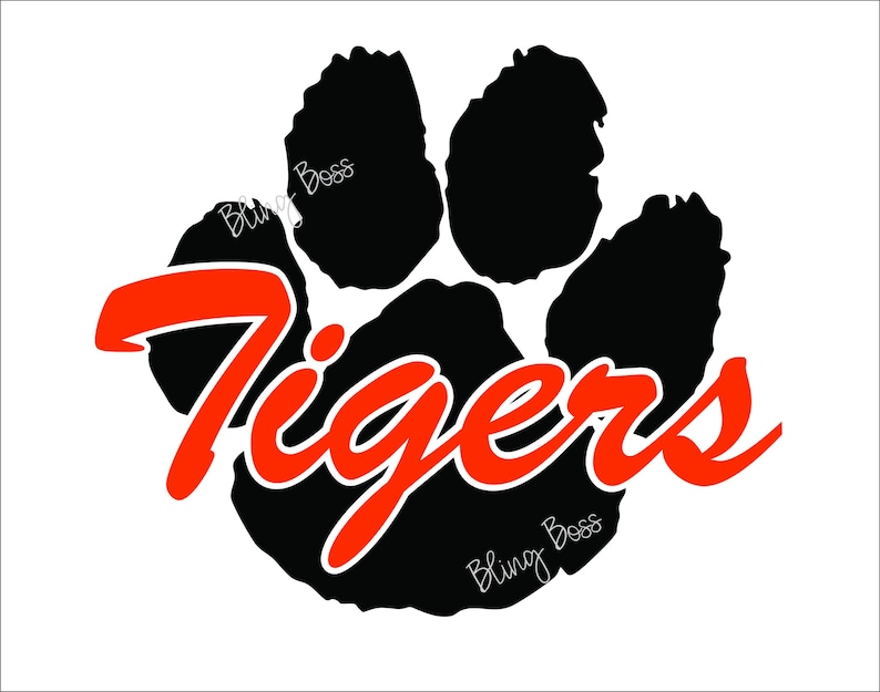 Tigers Paw SVG Digital Cut File & PNG Brush Script for Vinyl Cutting ...