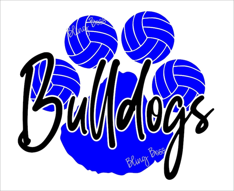 Bulldogs Mascot Volleyball Paw SVG Digital Download Cut File + PNG and ...