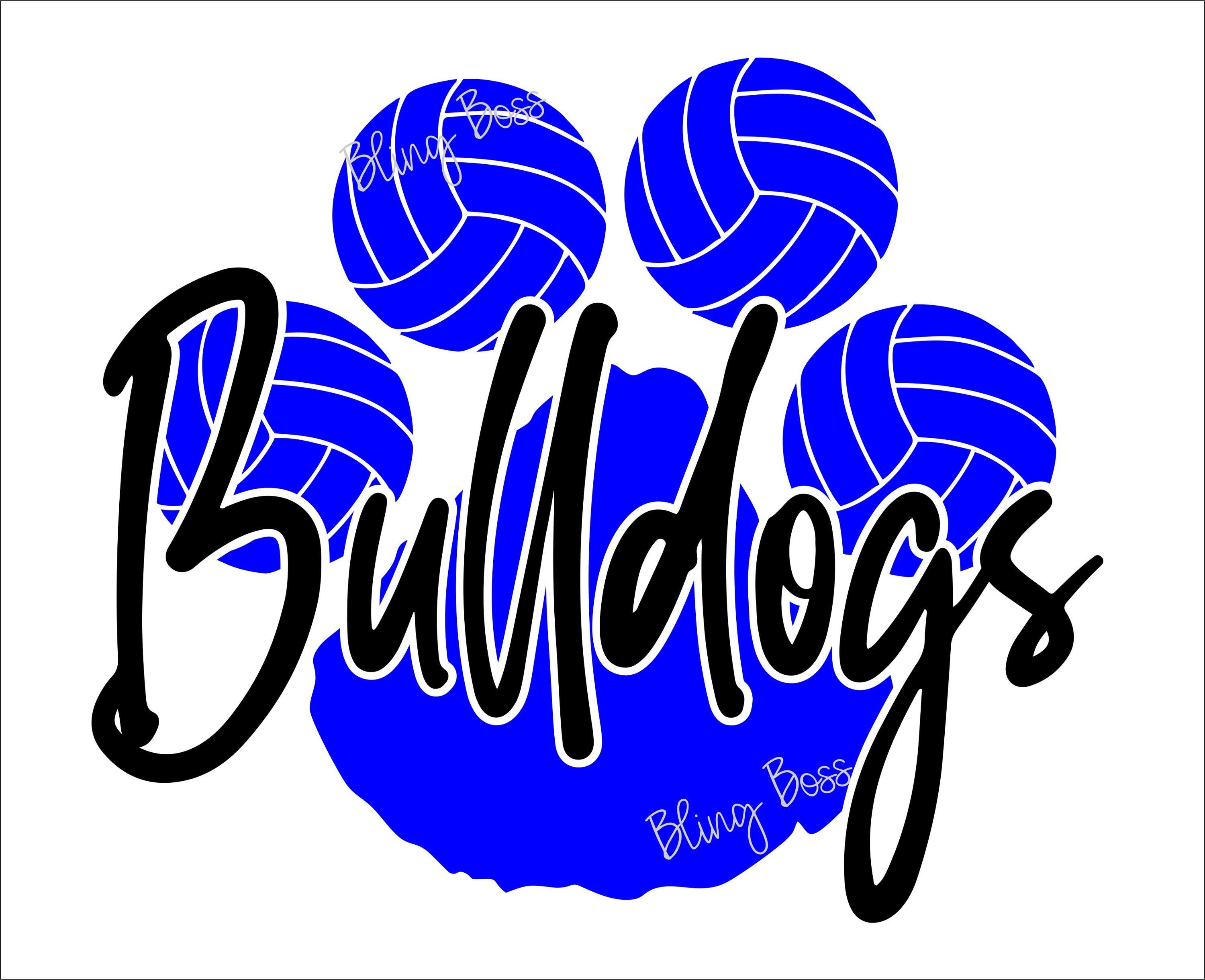 Bulldogs Mascot Volleyball Paw SVG Digital Download Cut File + PNG and ...