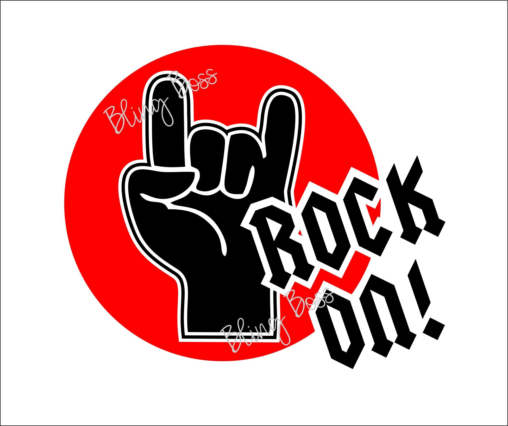 Rock on Hand Rock and Roll SVG + PNG Instant Digital Download Cut File ...