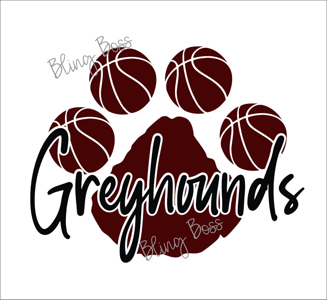 Greyhounds Basketball Paw SVG Digital Download Cut File + PNG for ...