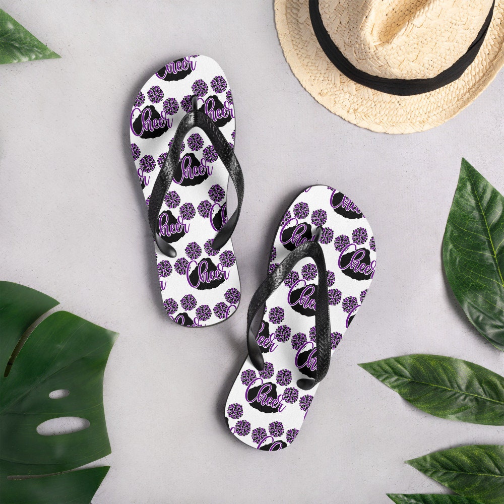 Show Your Team Spirit With Cheer Paw Flip-flops - Purple and Black - Etsy
