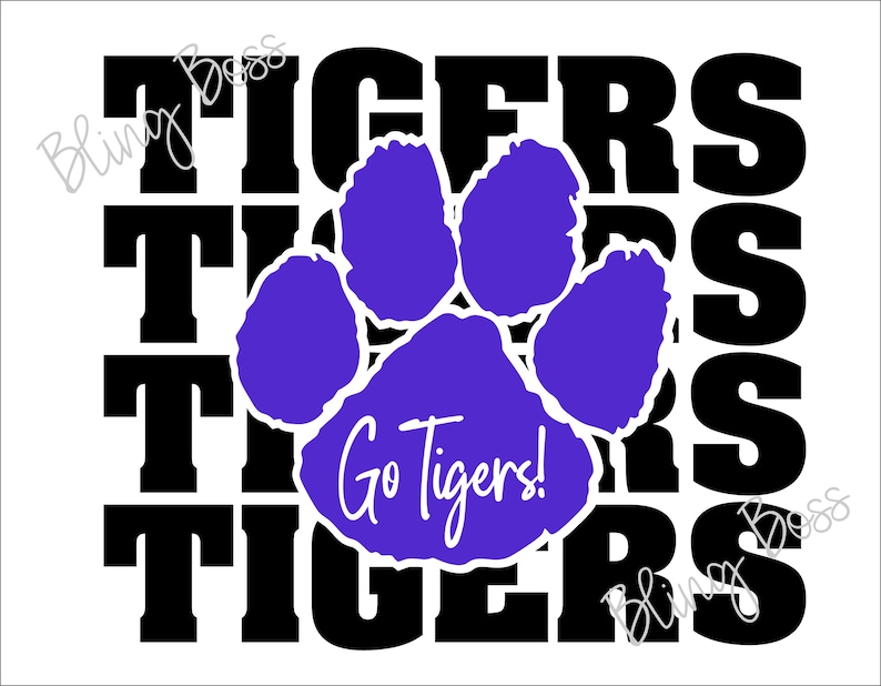 Tigers Mascot With Paw Stacked SVG Digital Cut File PNG Instant Download - Etsy
