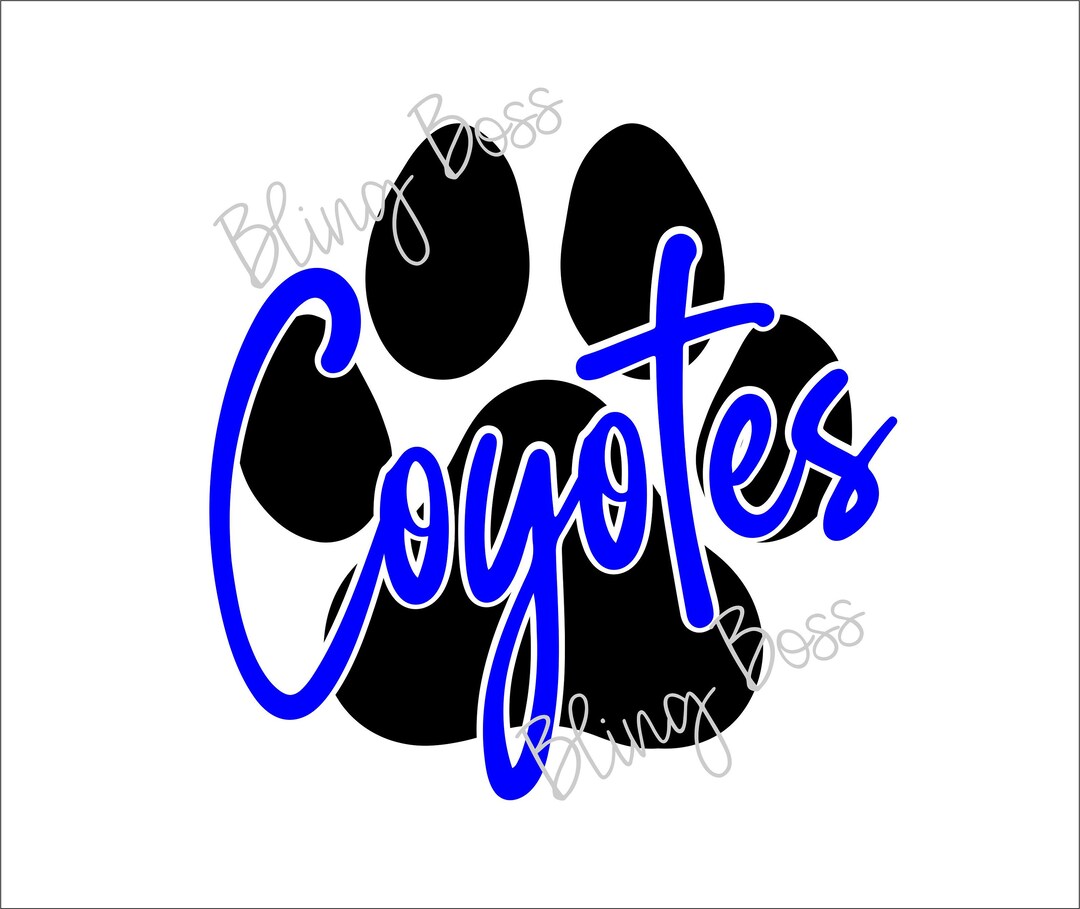 Coyotes Mascot Paw SVG Digital Download Cut File + Blue Black PNG - Etsy