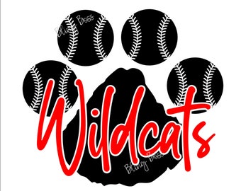 Cougars Baseball Paw or Cougars Softball Paw SVG Digital Download Cut ...