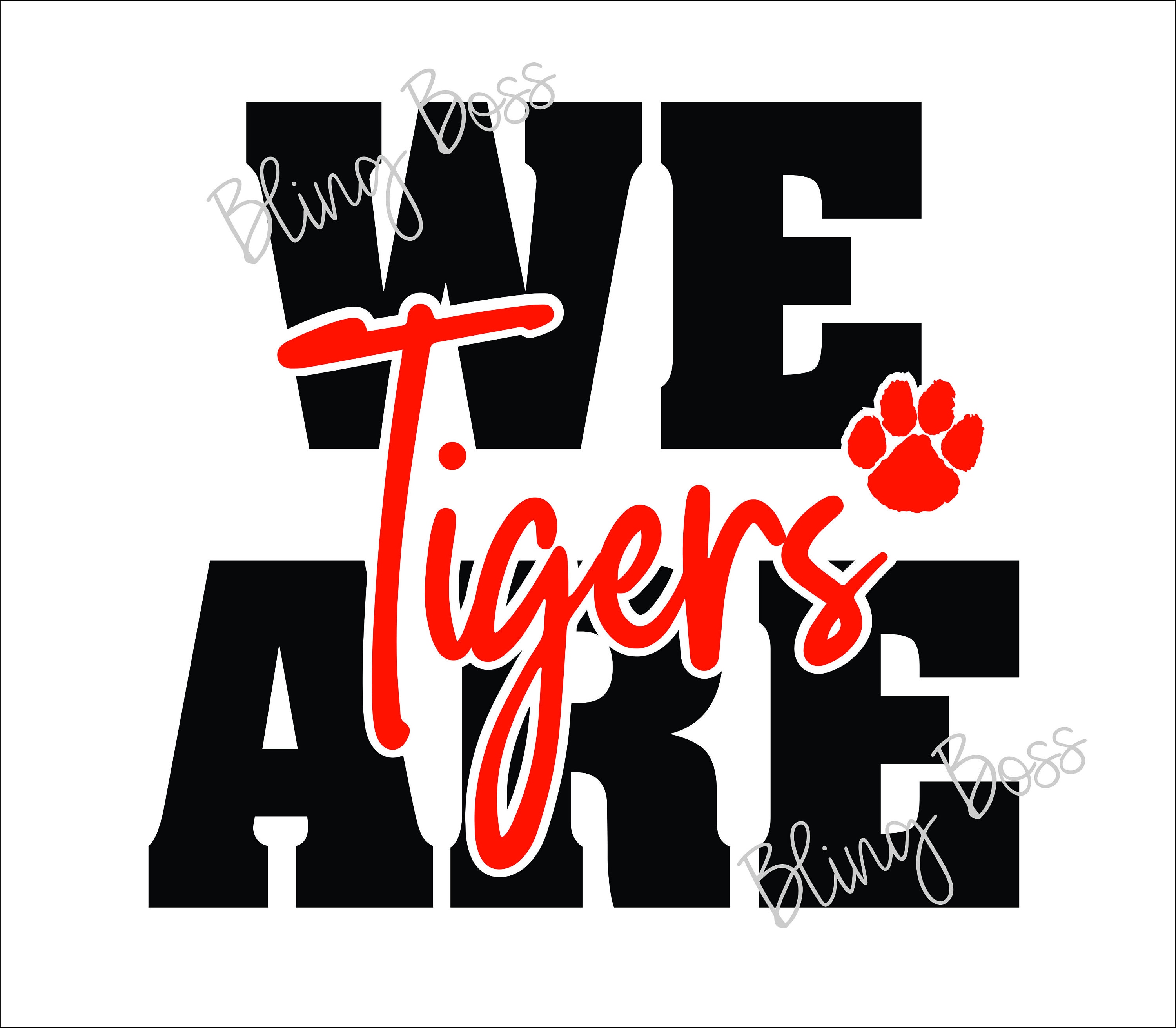 We Are Tigers With Paw SVG Digital Cut File & PNG for Silhouette and Cricut Etc. - Etsy