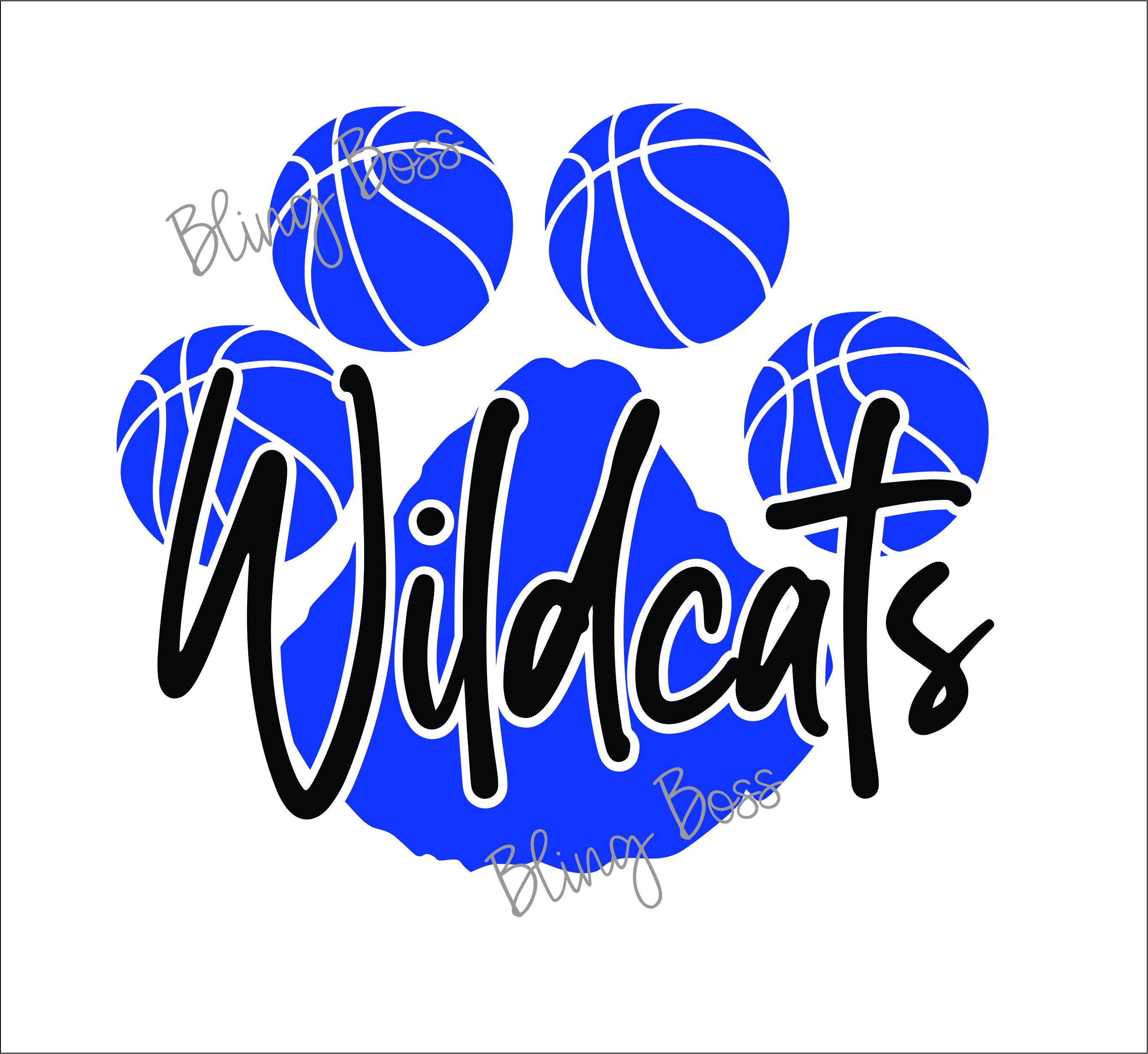 Wildcats Basketball Paw SVG Digital Download Cut File PNG - Etsy