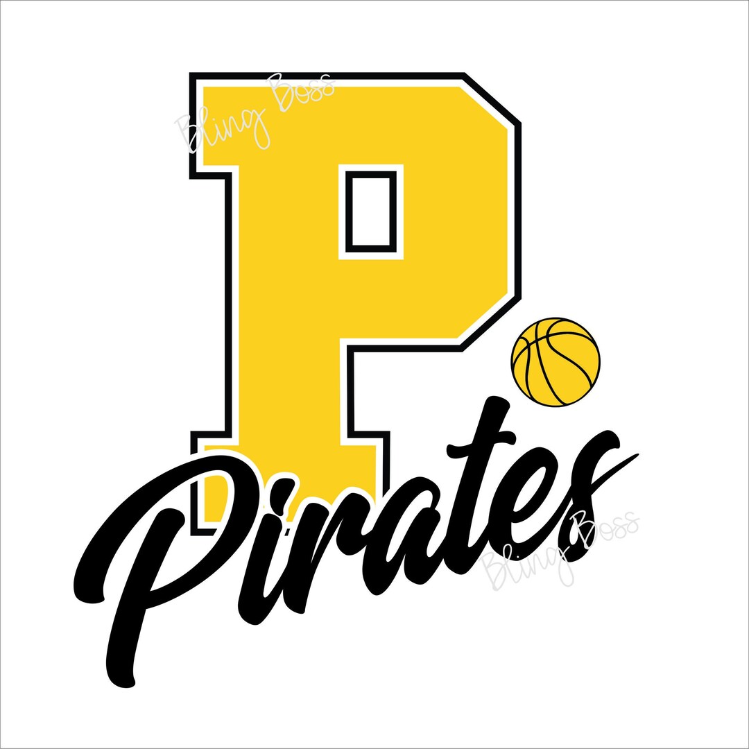 Pirates Basketball Varsity Letter SVG: Cut File & PNG Clipart (digital ...