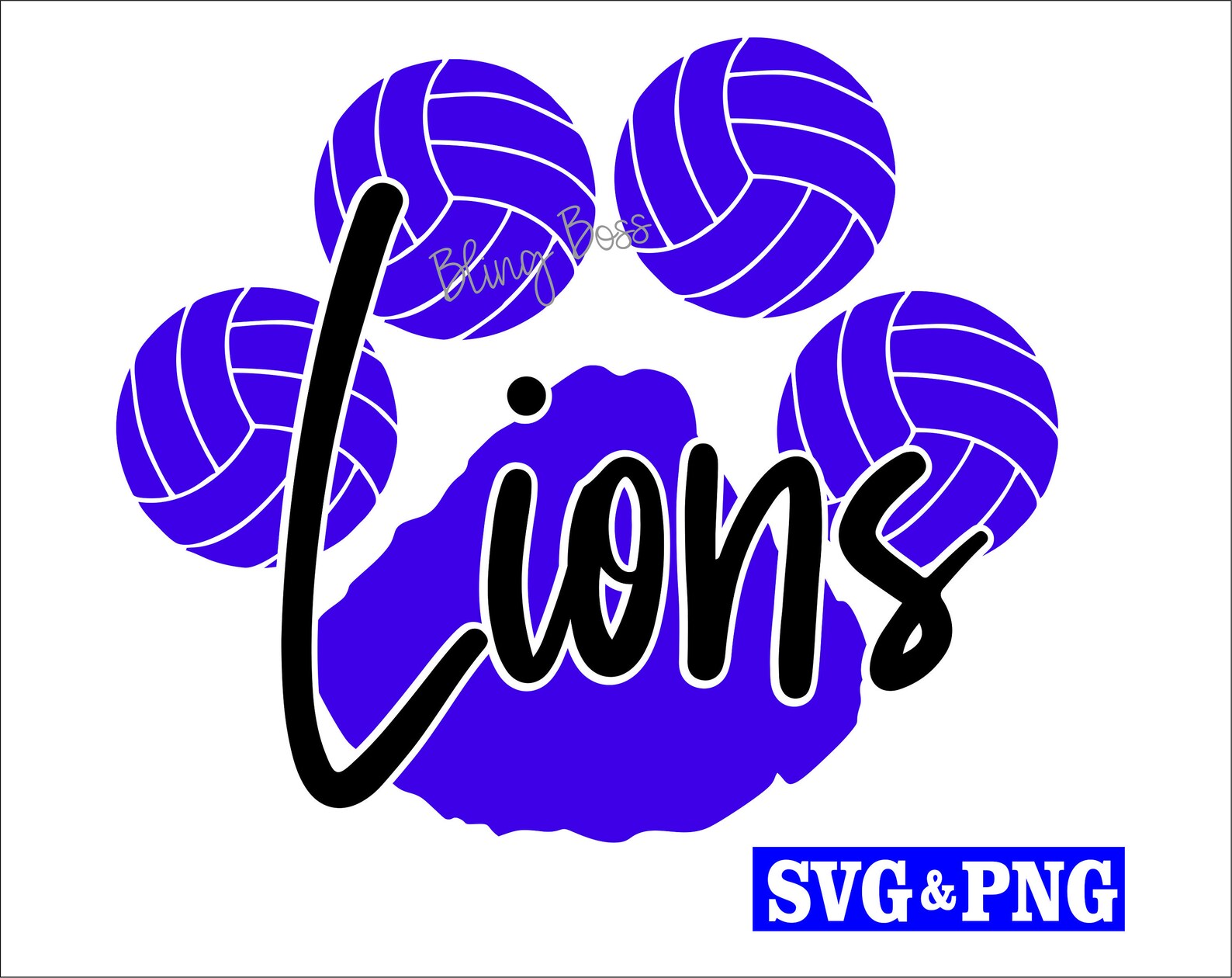 Lions Volleyball Paw SVG Digital Download Cut File + PNG - Etsy