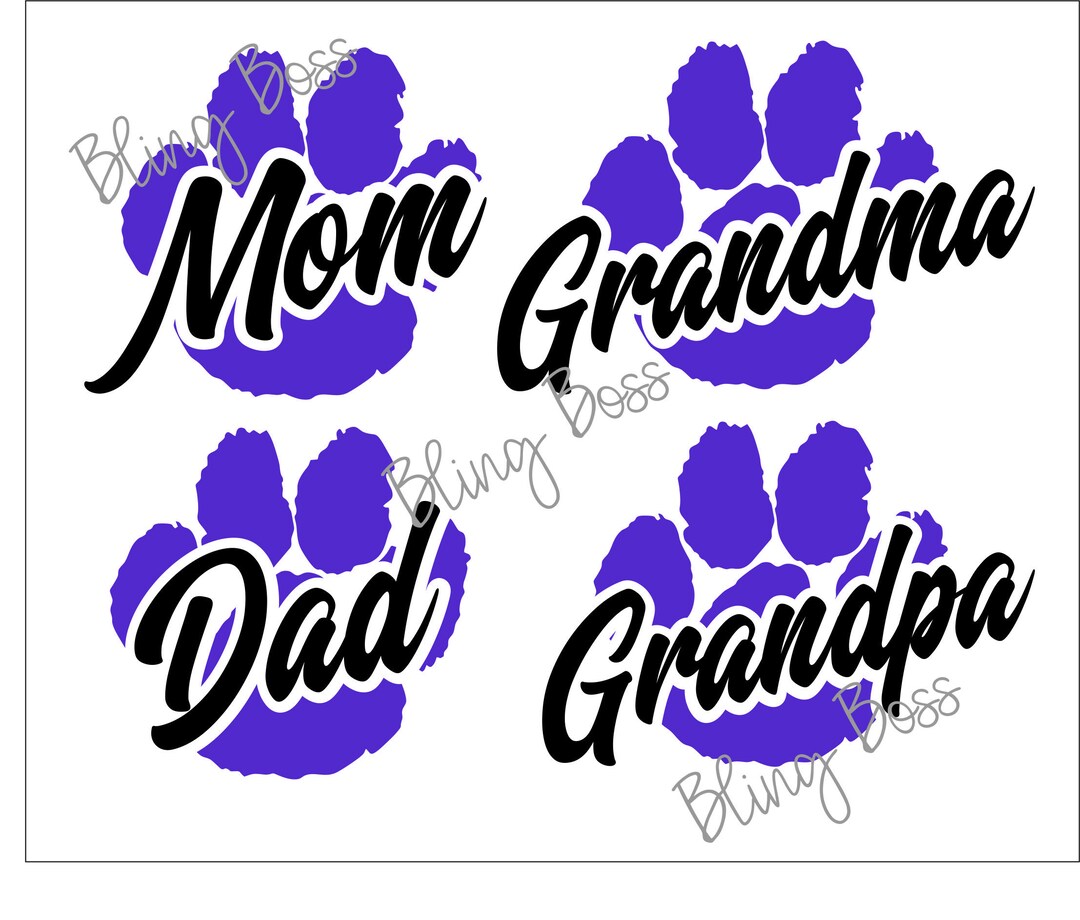 Mom Dad Grandma Grandpa Paw SVG Digital Cut File for Cricut Silhouette ...