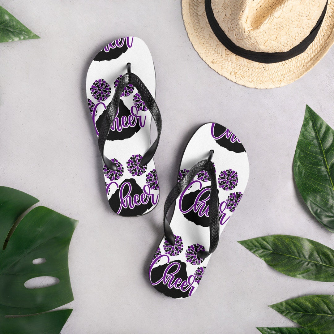 Show Your Team Spirit With Cheer Paw Flip-flops Purple and Black - Etsy