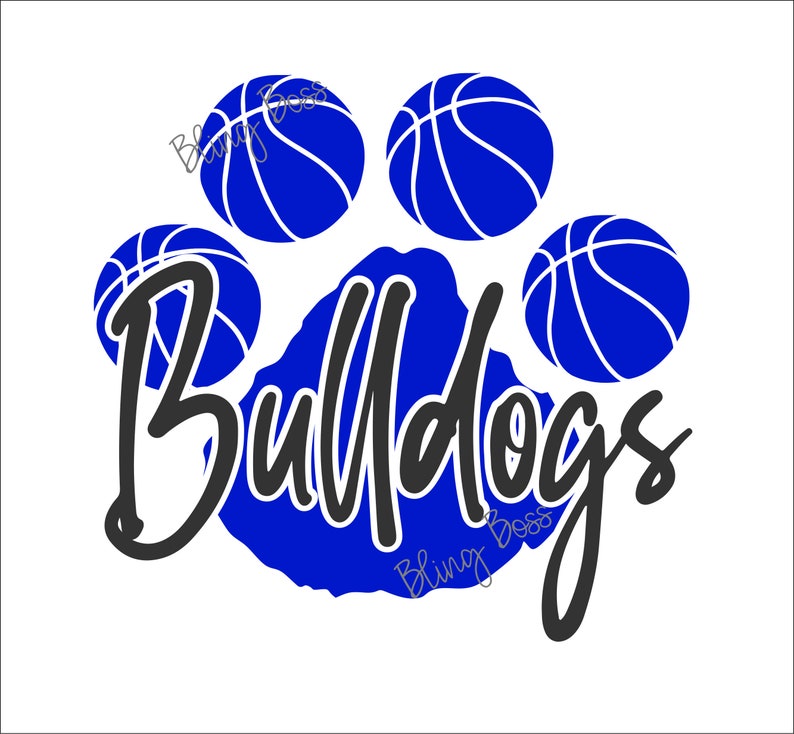 Bulldogs Basketball Paw SVG Digital Download Cut File + PNG for Cricut ...