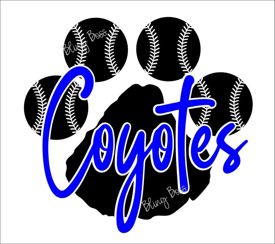Coyotes Baseball Paw or Coyotes Softball Paw SVG Digital Download Cut ...