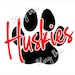 Huskies Mascot Paw SVG Digital Download Cut File + Red Black PNG + Blue ...
