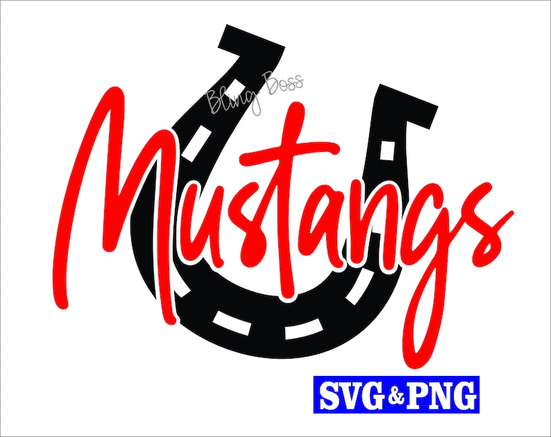 Mustangs Horse Shoe SVG Digital Cut File + PNG - Etsy