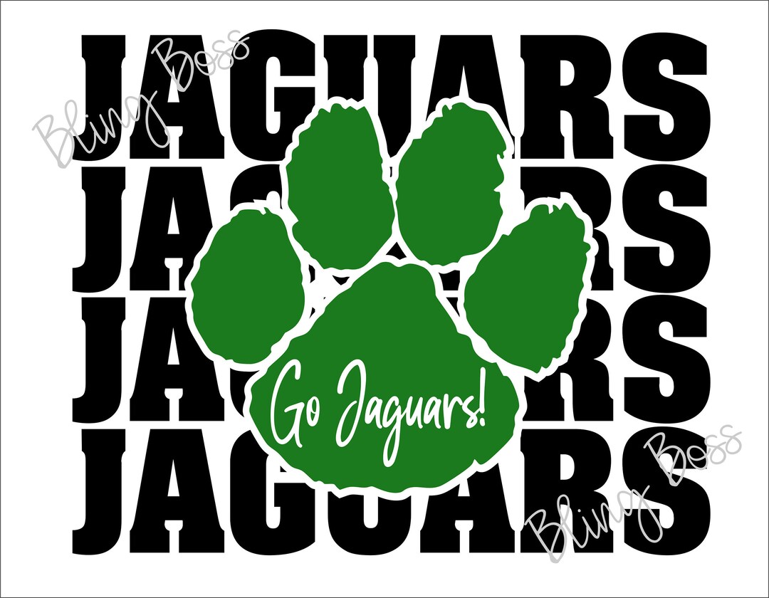 Jaguars Mascot With Paw Stacked SVG Digital Cut File + PNG Instant ...