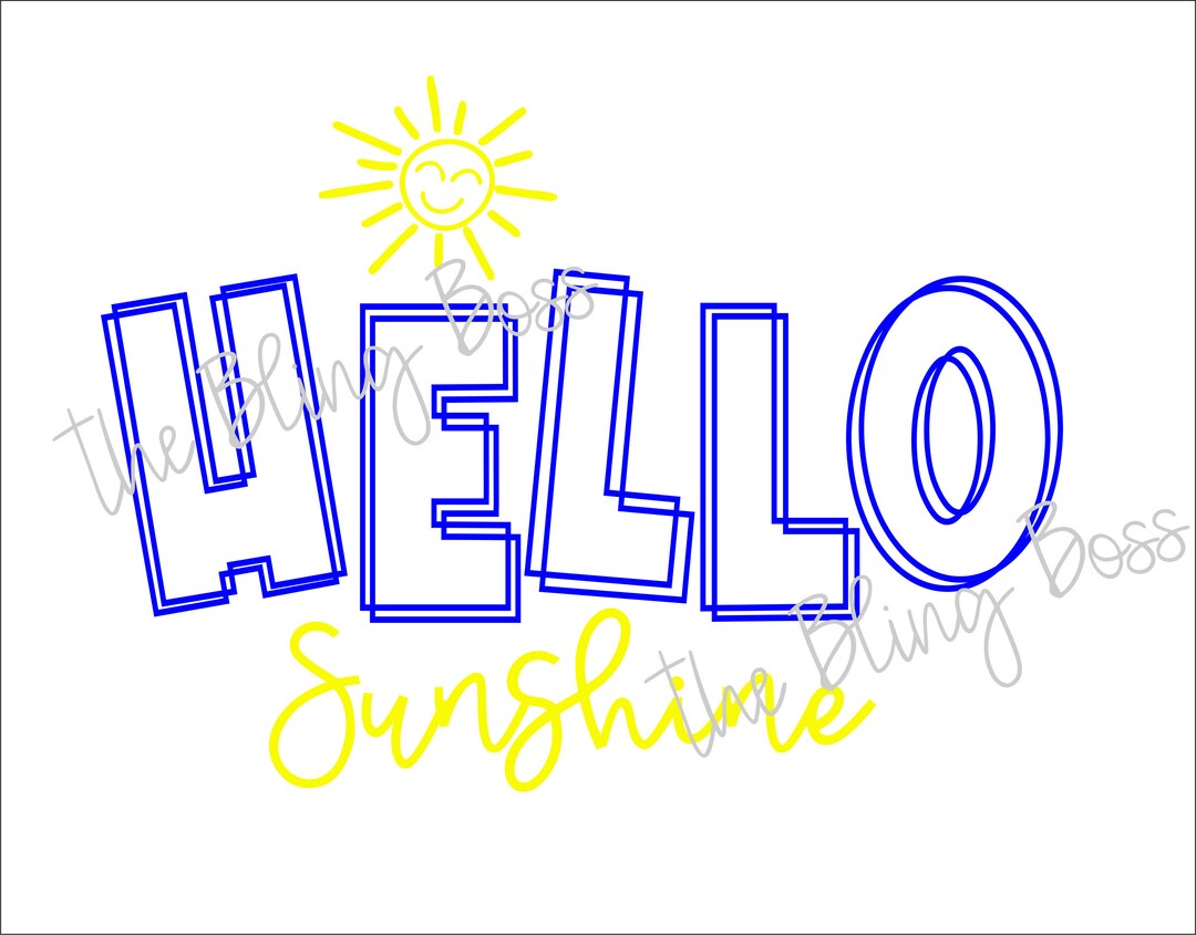 Hello Sunshine SVG Digital Download Cut File - Etsy