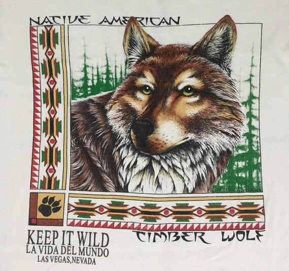 Vintage 80’s 90’s Native American Timber Wolf By G. P… - Gem