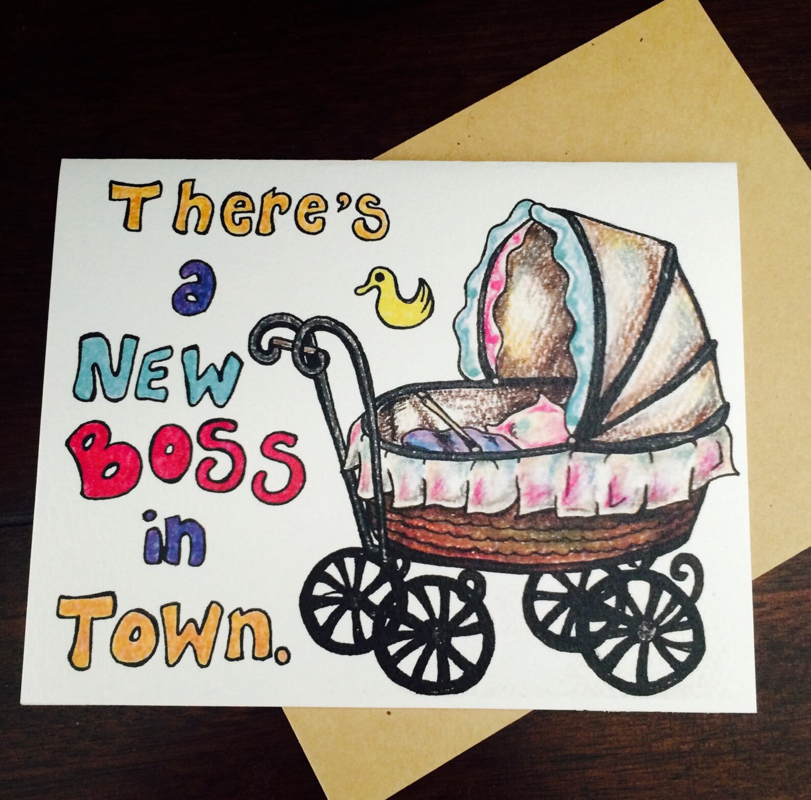 Unique Hand-drawn Design there's a New Boss in | Etsy