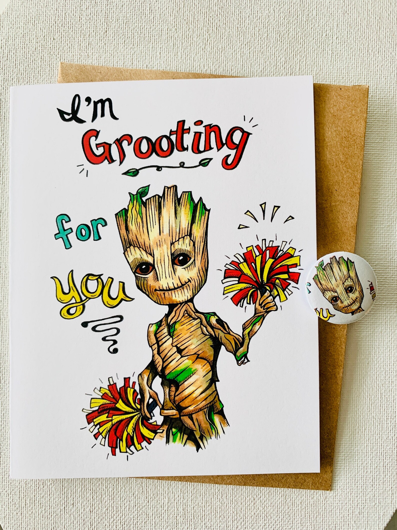 Baby Groot Super Cute and Punny Blank Greeting Card/birthday Card/love ...