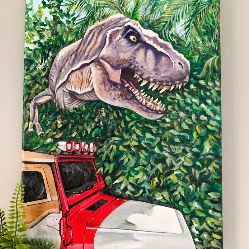 T Rex Painting - Etsy