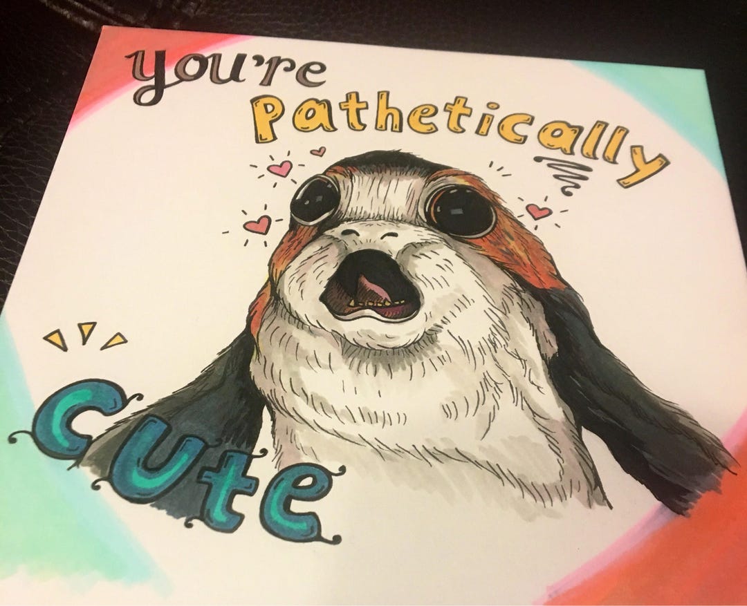 Adorable Porg Star Wars Small Love Note Valentine Card - Etsy