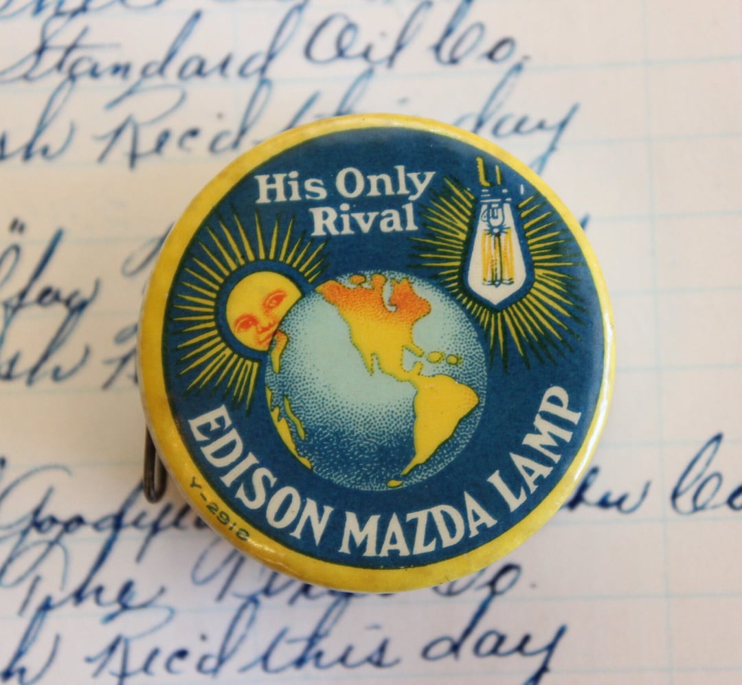 Vintage Antique Edison Mazda Light Bulb/ Lamp Celluloid Advertising ...