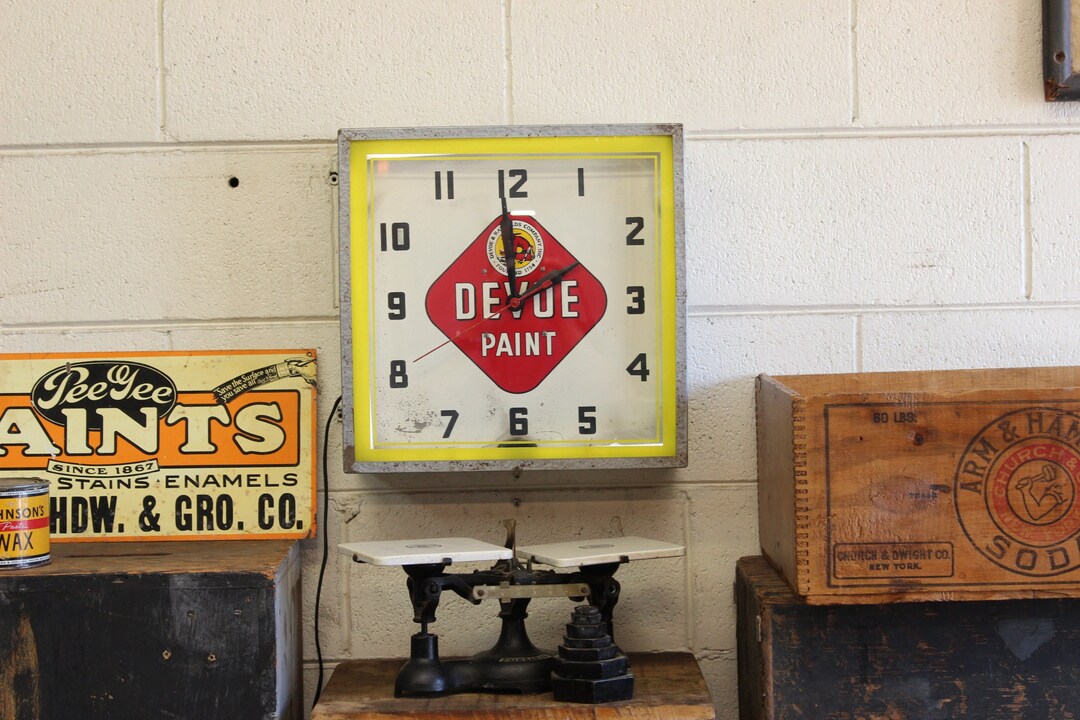 Pick up Only: Vintage Neon Devoe Paint Advertising Trade Hardware Store ...