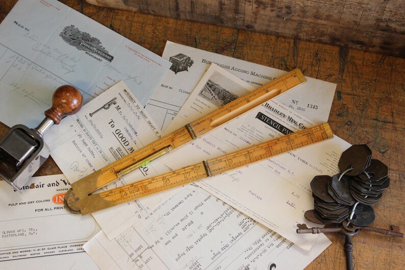 Antique Vintage Rabone Boxwood/ Brass Folding 24" Woodworking ...
