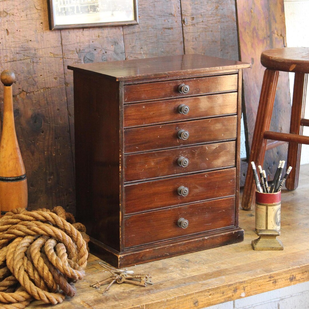 Antique Vintage Wood Desktop Collector's/ Stationery/ Jewelry Cabinet ...