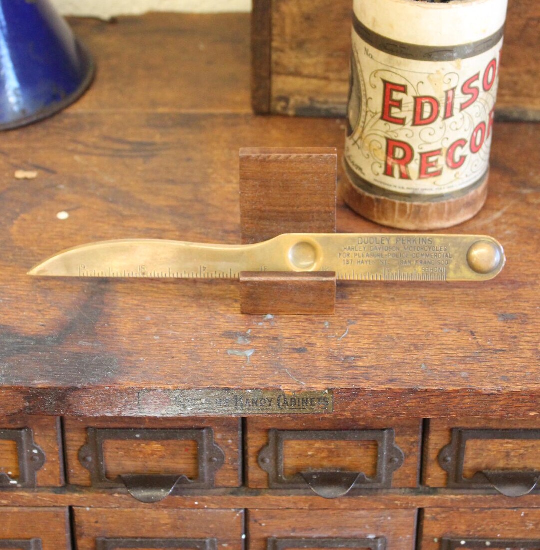 Vintage Harley Davidson Dudley Perkins San Francisco Advertising Brass ...