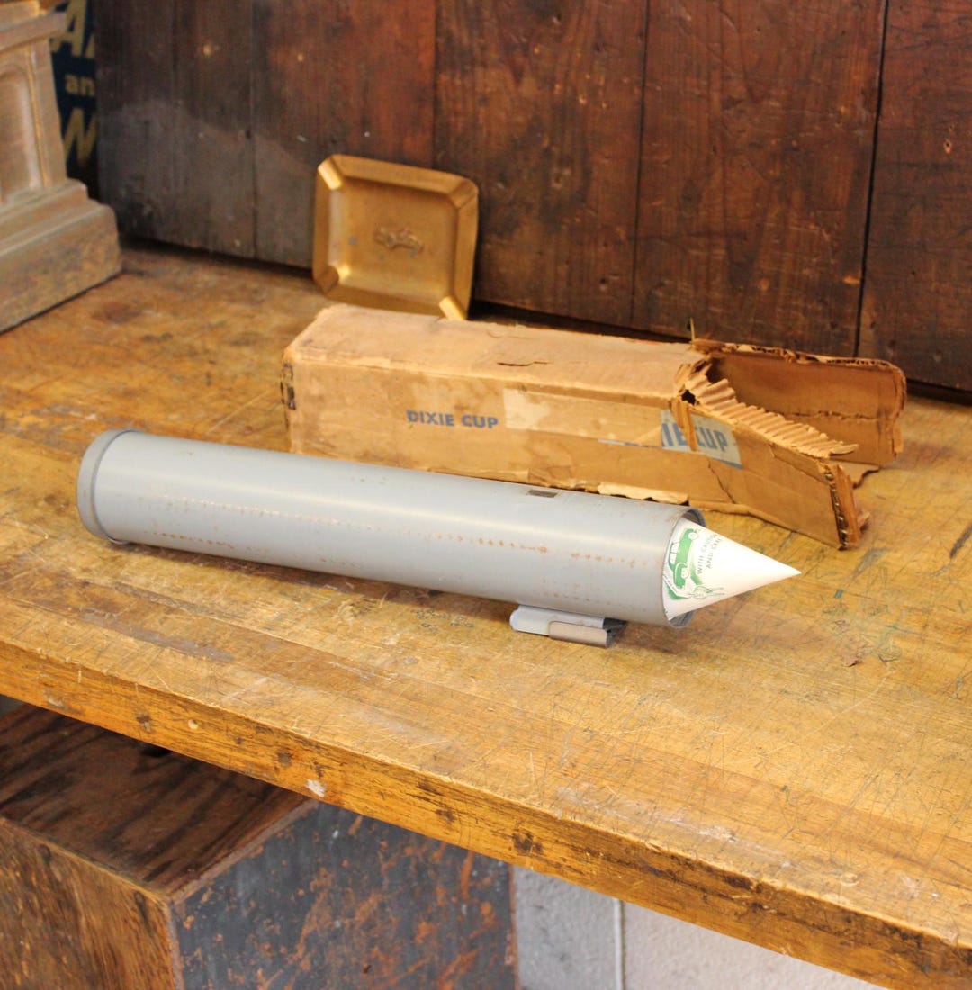 Vintage Dixie Wall Mount Paper Cup Dispenser Cone Service Gas Station W ...