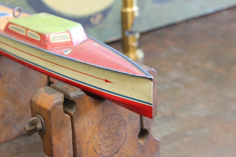 Vintage 14 Tin Lithograph Wind up Toy Boat by Lindstrom - Etsy