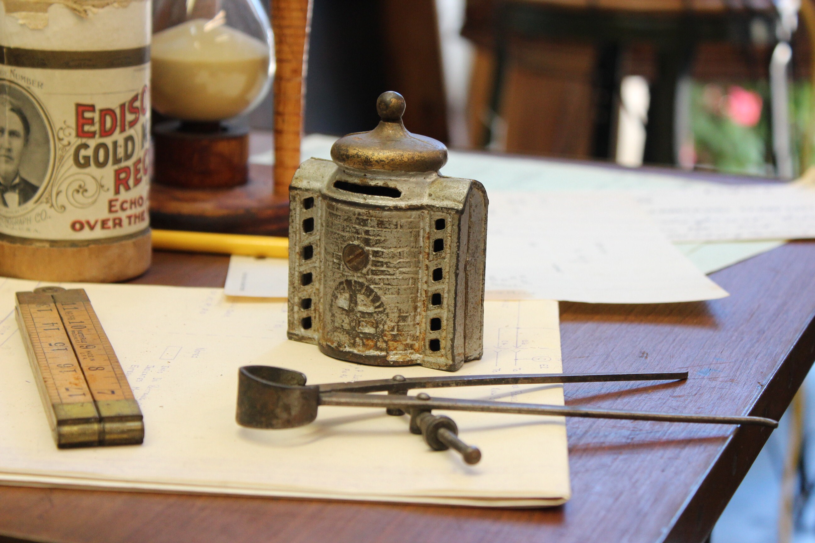 Antique Vintage Cast Iron A.C. Williams Presto Coin Money Bank Building ...