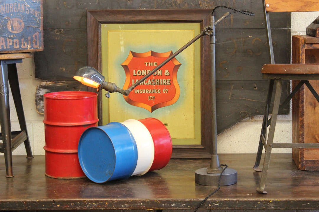 Vintage Industrial OC White Light/ Desk Table Lamp W/ Original ...