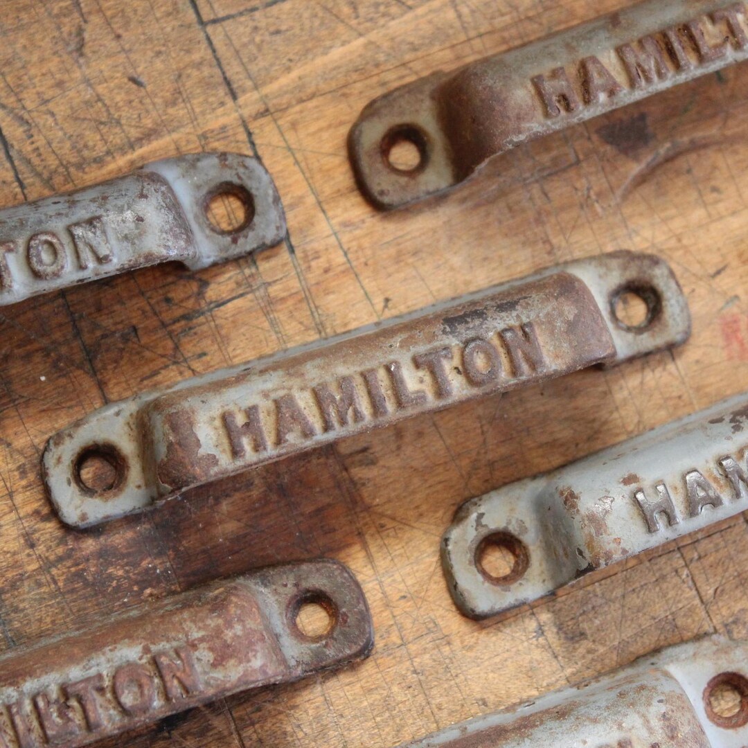 X1 Antique Vintage Industrial Hamilton Cast Iron Typeset Cabinet Drawer ...