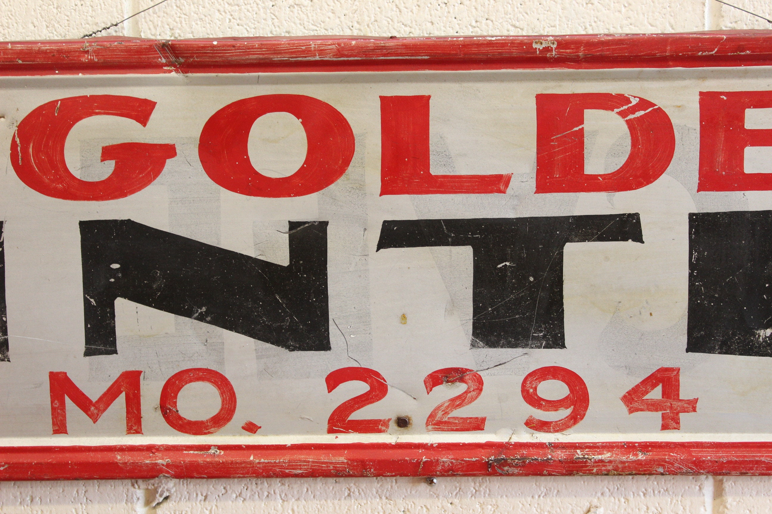 70" Original Painting Antique Hand Painted Trade Advertising Sign ...