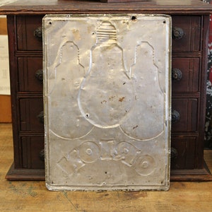 C.1930s Vintage Orion Light Bulbs Tin Litho Embossed Advertising Sign ...