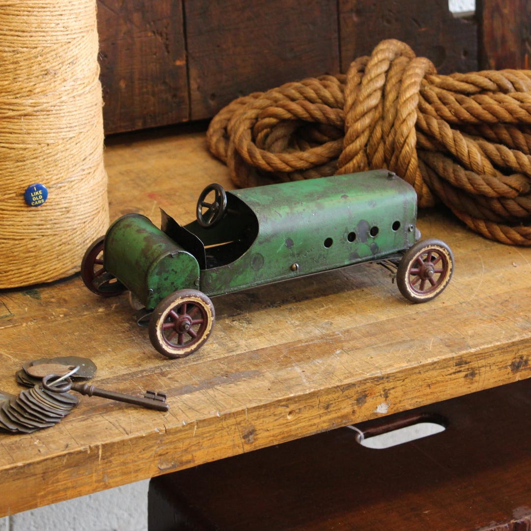 13" Original 1920s Structo Racer Racing Car Vintage Antique Toy W ...