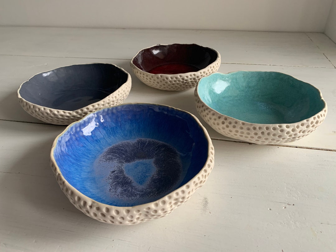 Fruit Bowls SET OF 4 Handmade Ceramic Soup Bowls Salad Bowls Granola ...