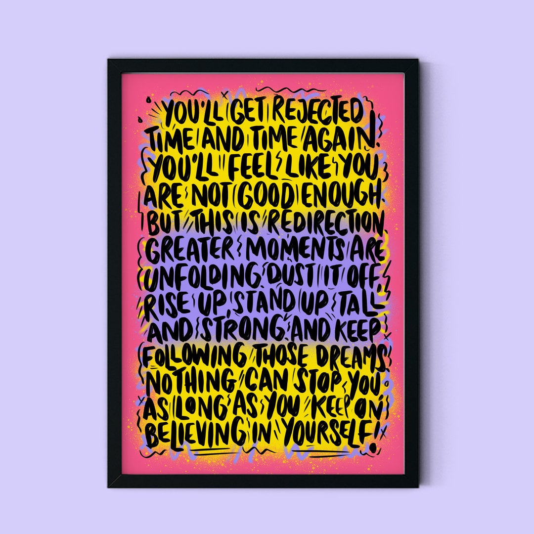 Rejection Wall Art Quote Art Print Inspirational Wall Art - Etsy