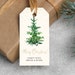Merry Christmas Gift Tag Printable Christmas Tree Gift Tag Holiday ...