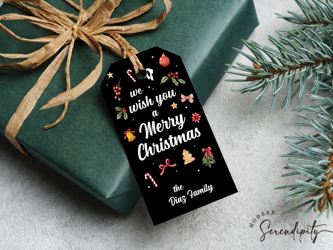 Merry Christmas Gift Tag Printable Christmas Gift Tag Holiday Party ...