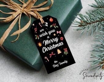 Merry Christmas Gift Tag Printable Christmas Gift Tag Holiday Party ...