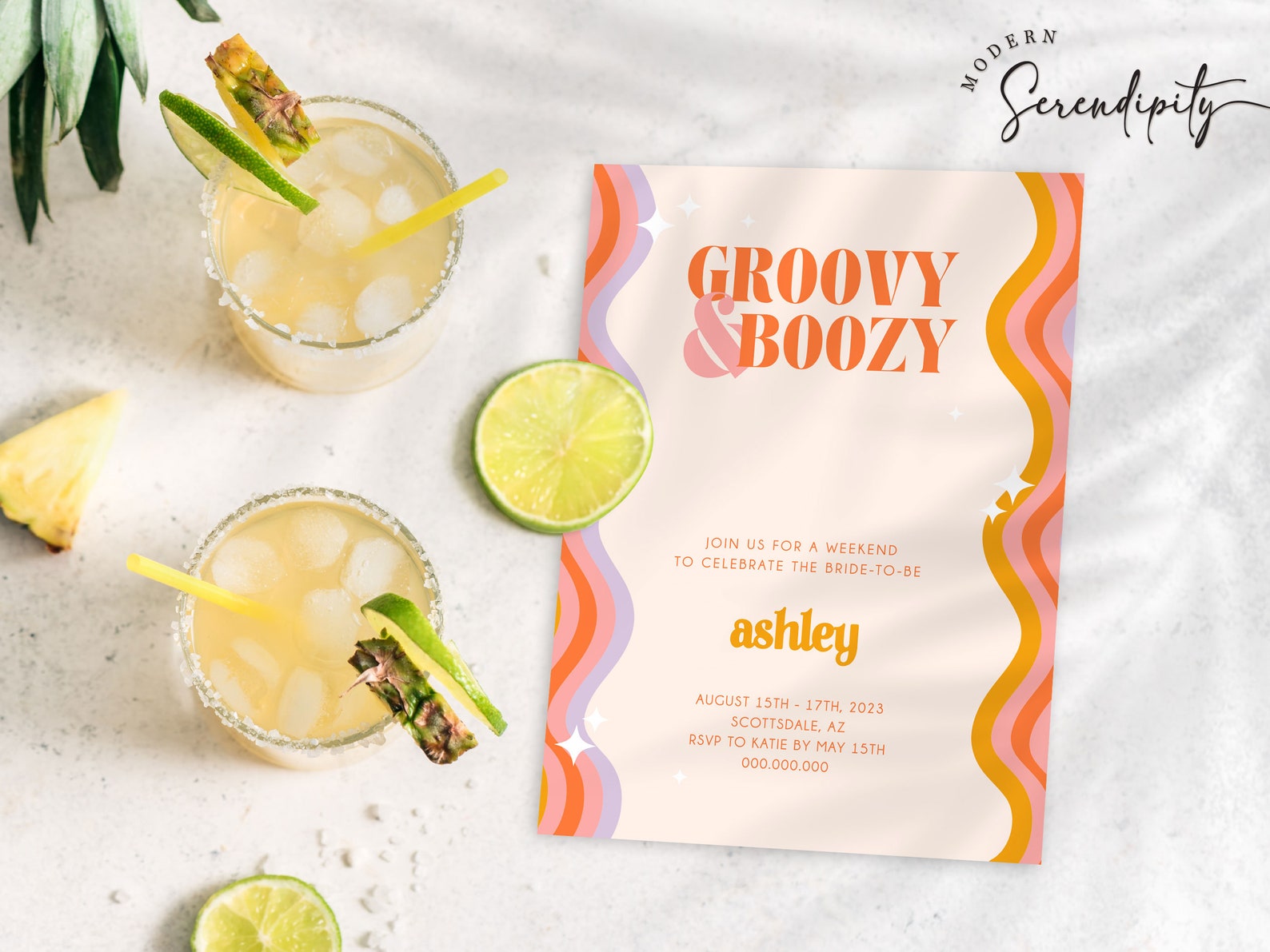 Bachelorette Party Groovy and Boozy Invitation Groovy Retro Weekend ...