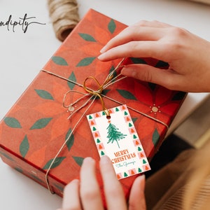 Merry Christmas Gift Tag Printable Christmas Gift Tag Holiday Party ...