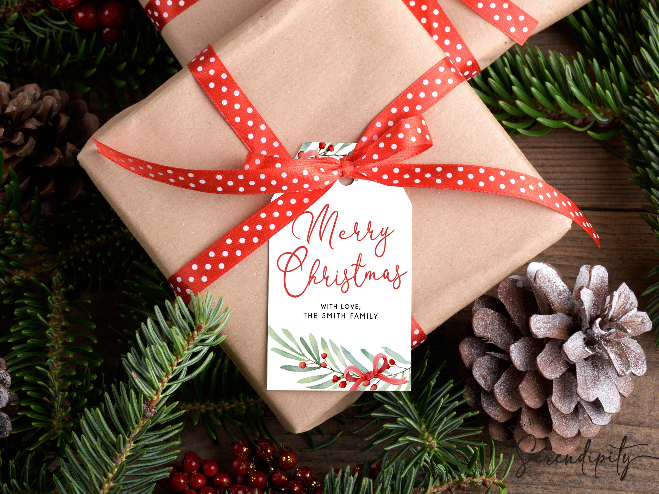 Merry Christmas Gift Tag Printable Christmas Gift Tag Holiday Party ...