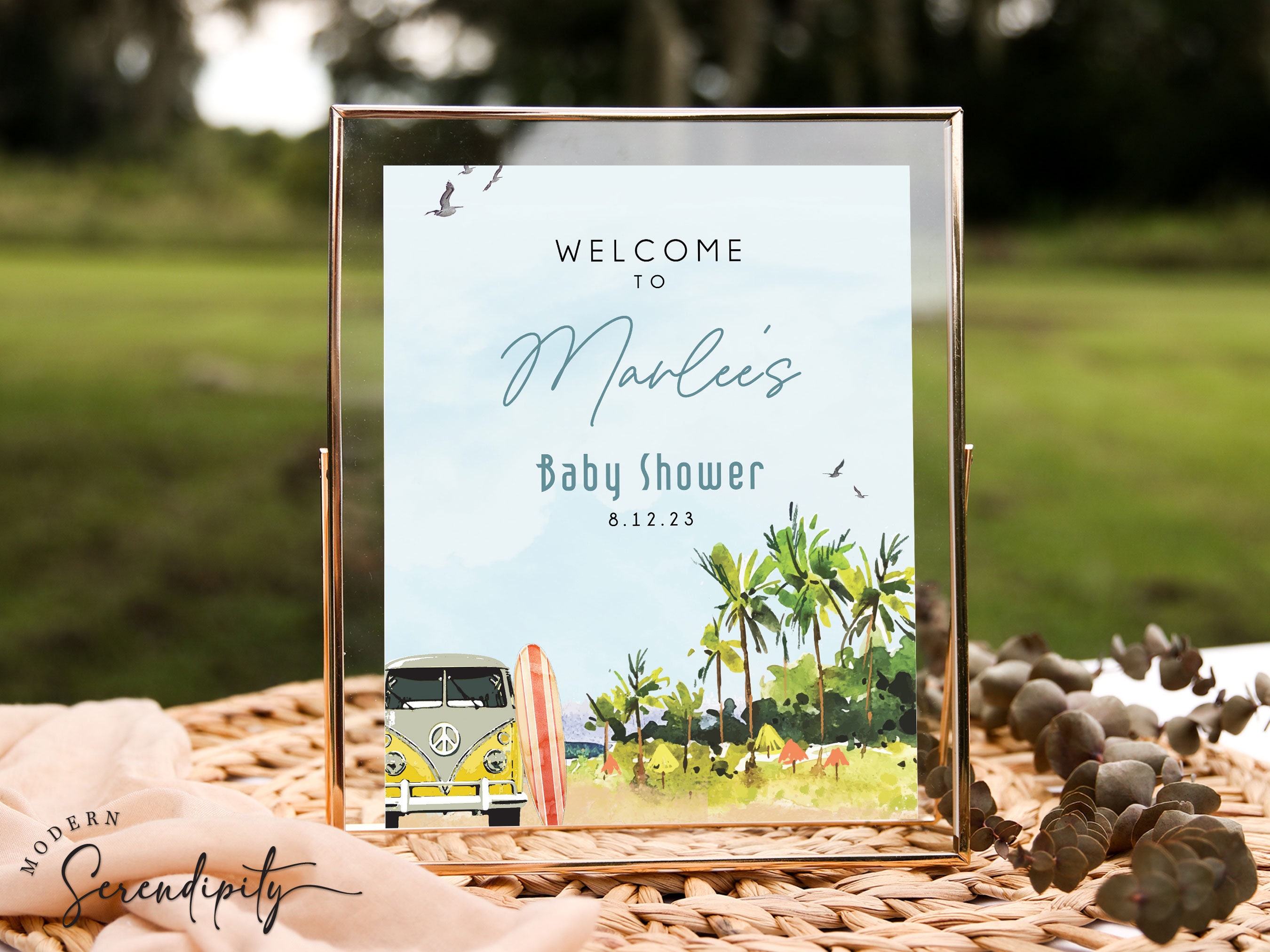 Baby on Board Welcome Sign Ocean Surf Beach Baby Shower Welcome Sign ...