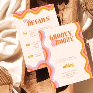 Bachelorette Party Groovy and Boozy Invitation Groovy Retro Weekend ...