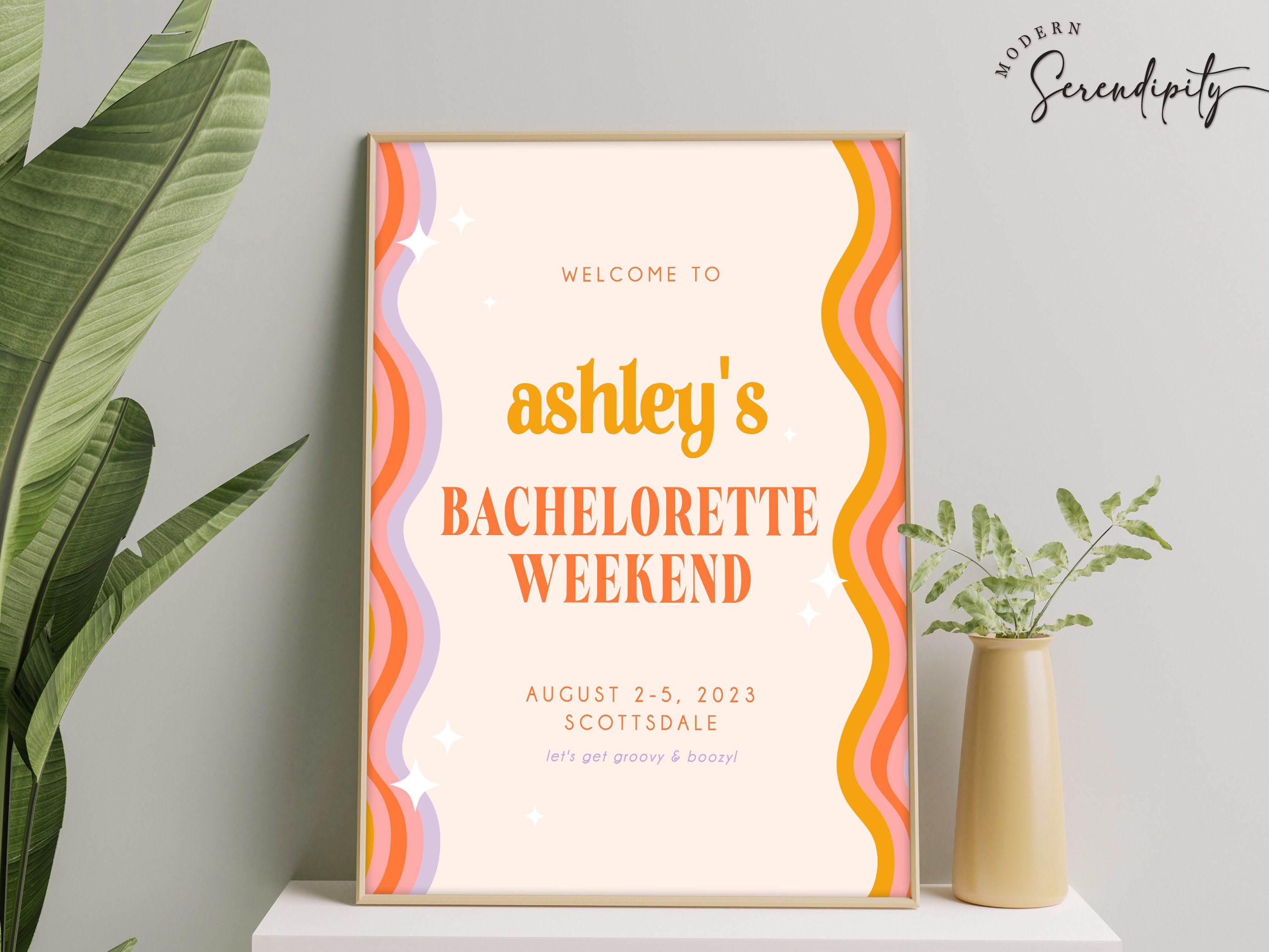 Retro Groovy Bachelorette Welcome Sign 70's Groovy and - Etsy
